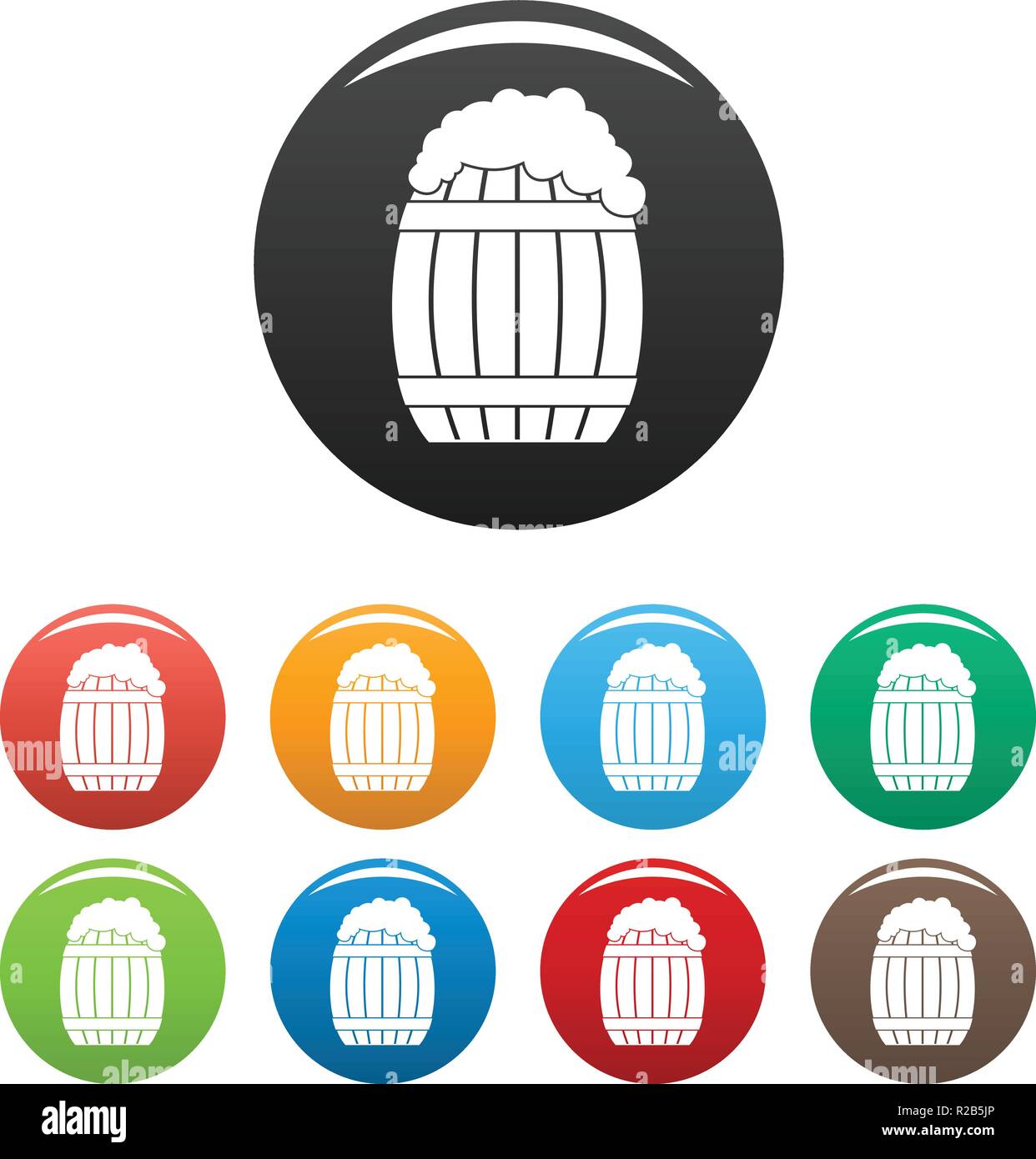 Full barrel icon. Simple illustration of full barrel vector icons set ...