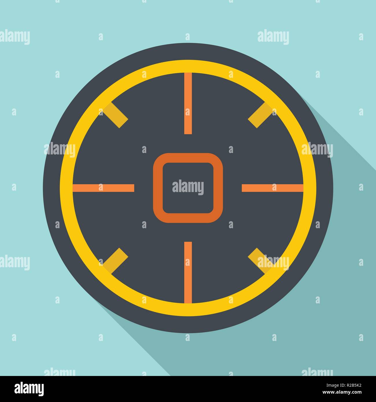 Futuristic aim scope icon. Flat illustration of futuristic aim scope ...