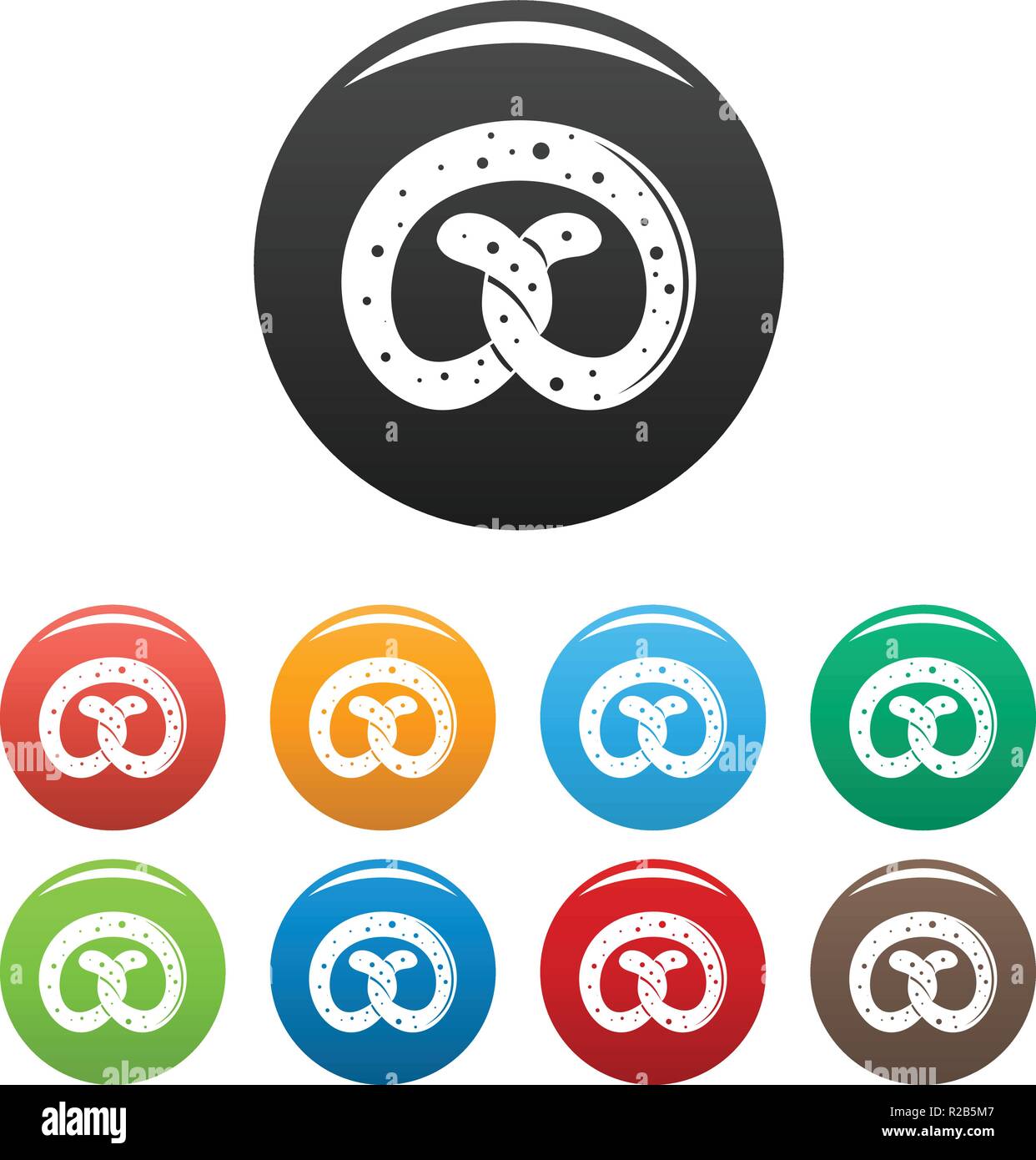 Pretzel icon. Simple illustration of pretzel vector icons set color ...