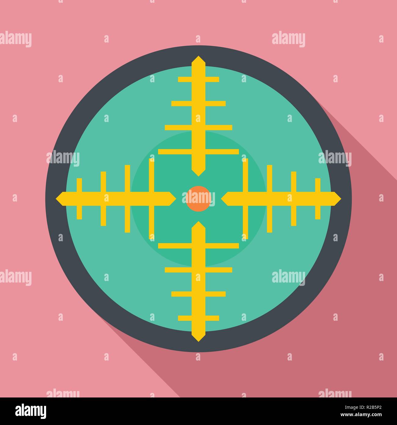 Green gun aim icon. Flat illustration of green gun aim vector icon for ...