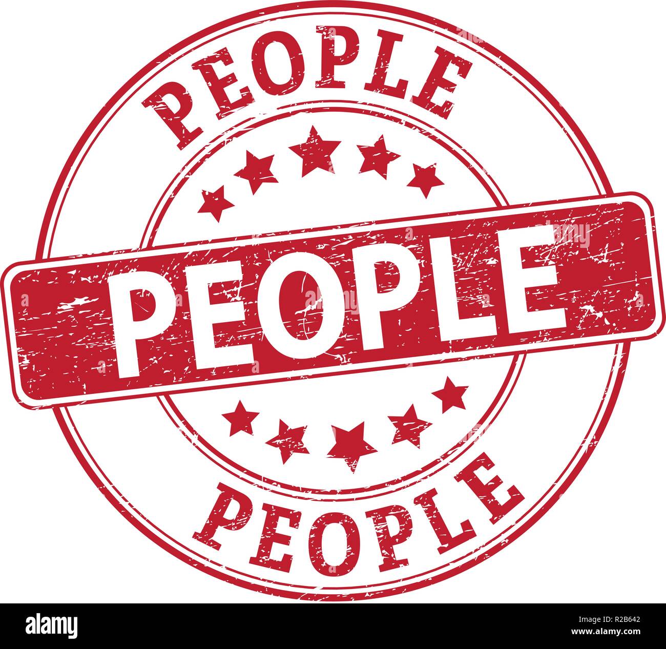 red rubber web stamp with stars on white background Stock Vector Image ...