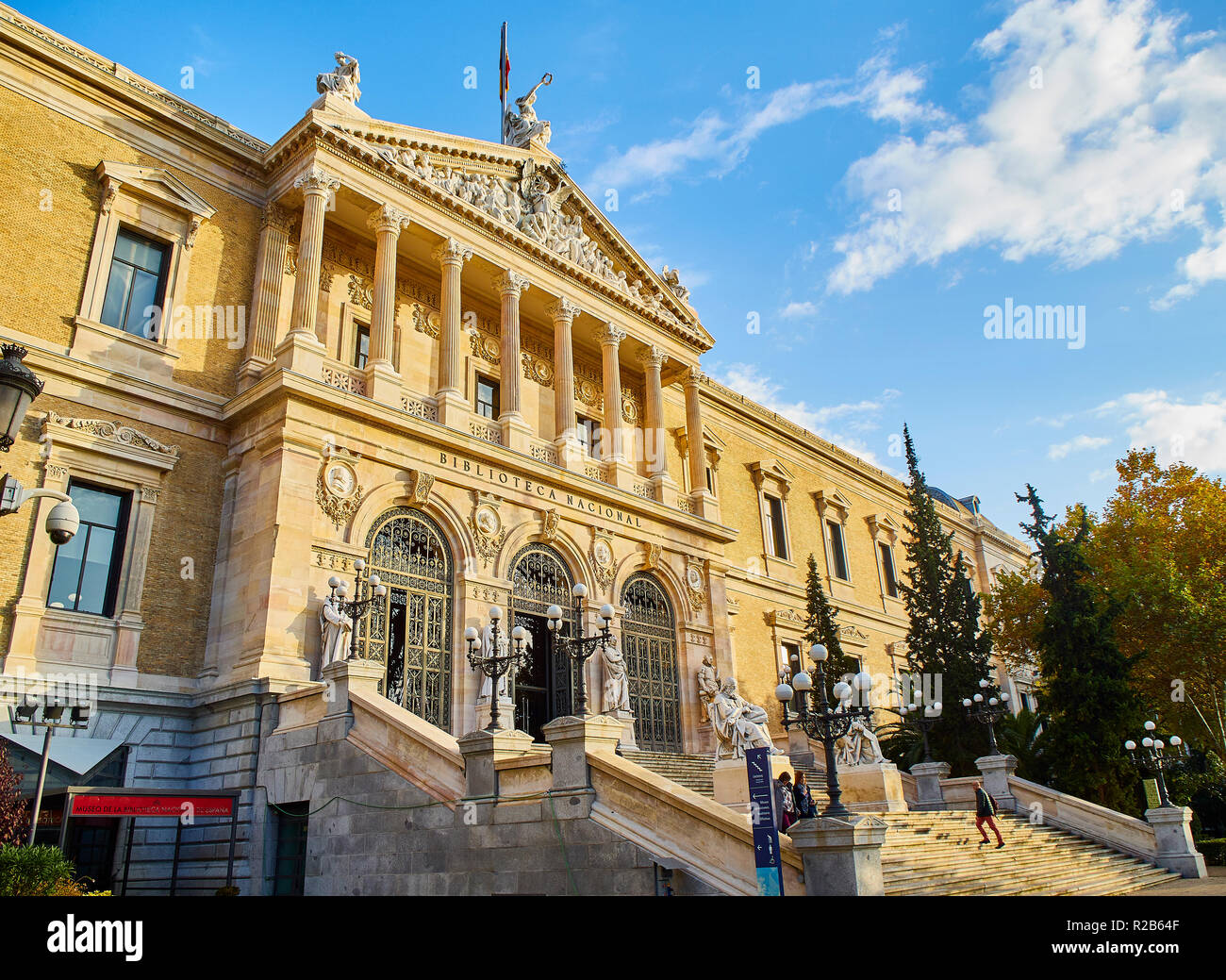 Madrid, Spain - November 16, 2018. Principal facade of The National ...