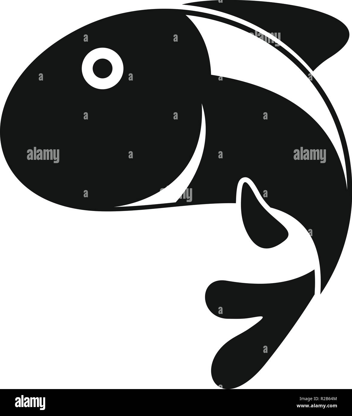 Gold fish icon. Simple illustration of gold fish vector icon for web ...