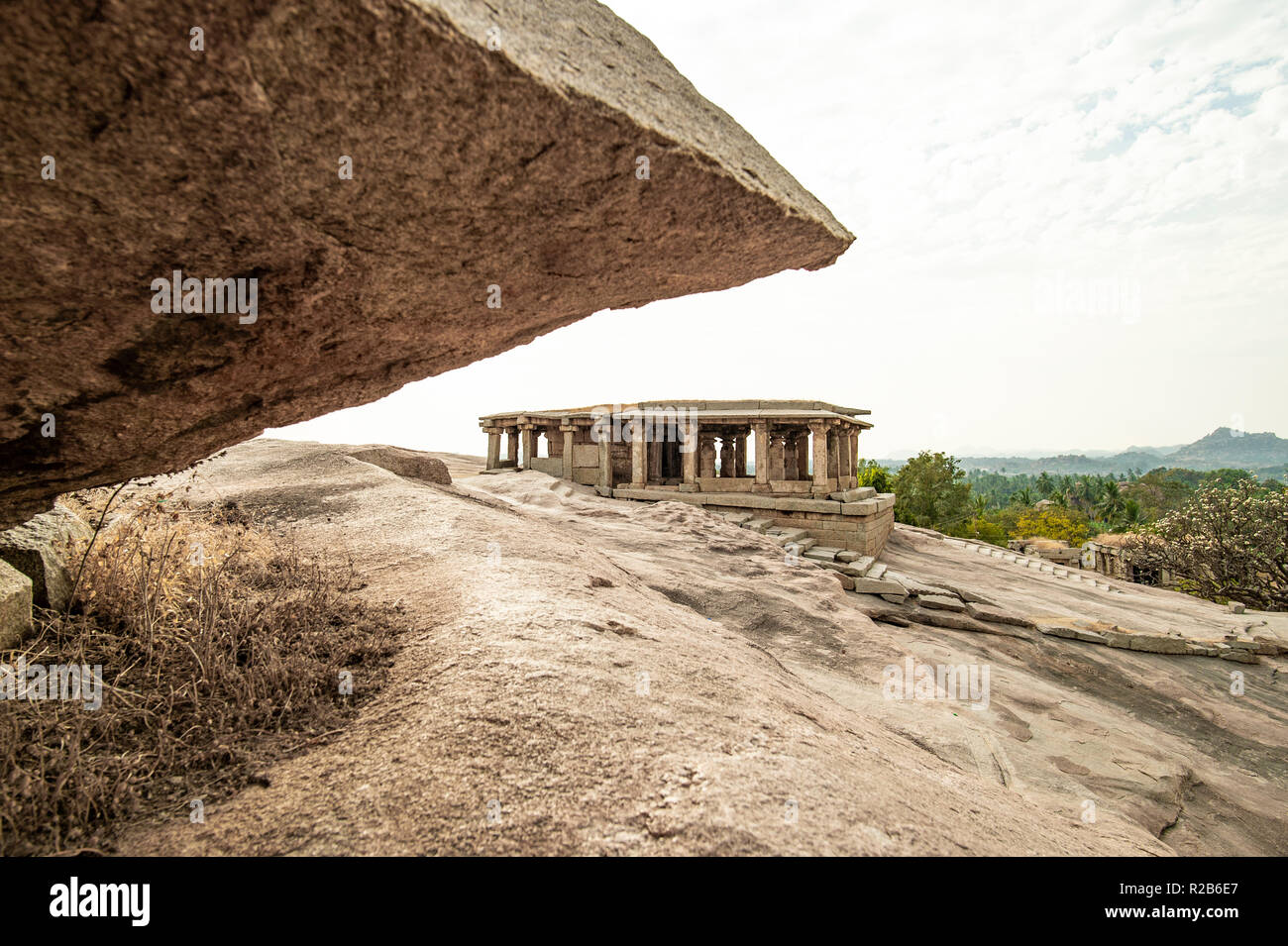Beautiful view of the amazing Hampi's ruins. Hampi, also referred to as ...