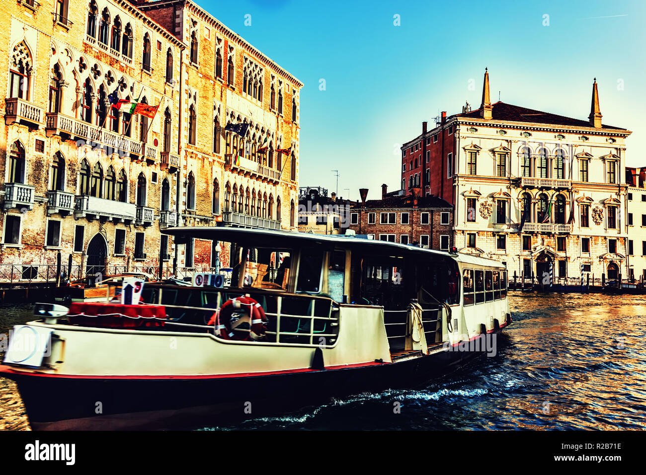 Venetian University and a medieval palace Palazzo Giustinian in Stock ...