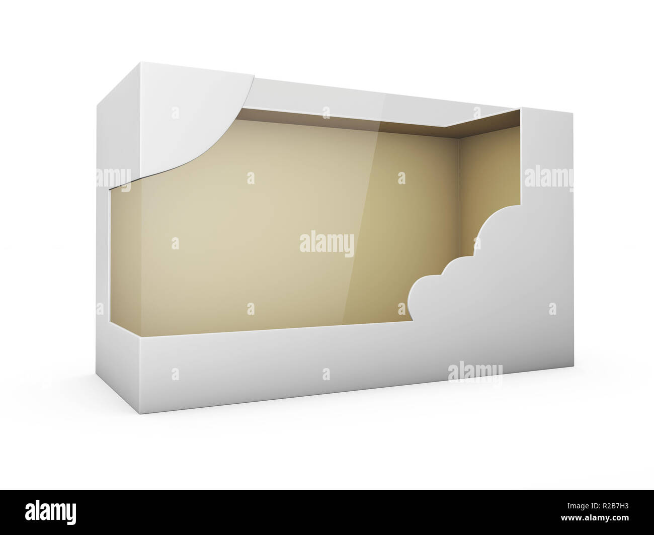 Product Cardboard Plastic Package Box With Window. 3d Illustration ...