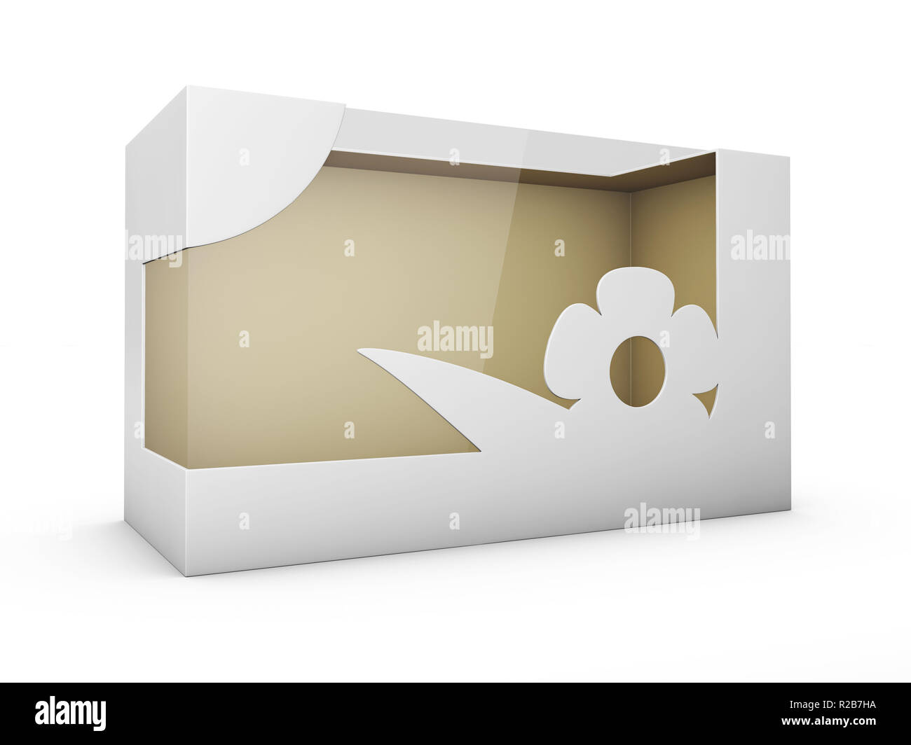Product Cardboard Plastic Package Box With Window. 3d Illustration ...