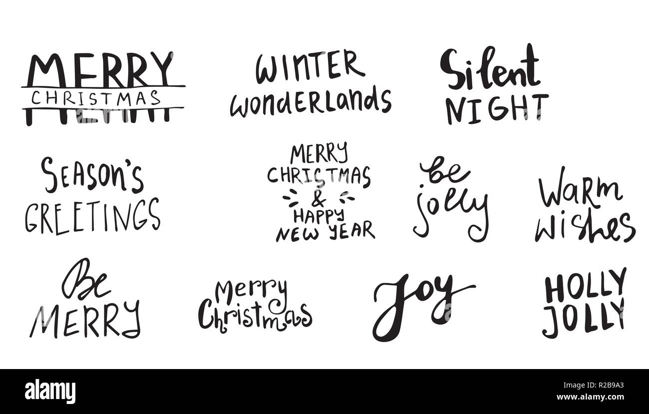 Set of Christmas lettering handwritten Stock Vector Image & Art - Alamy