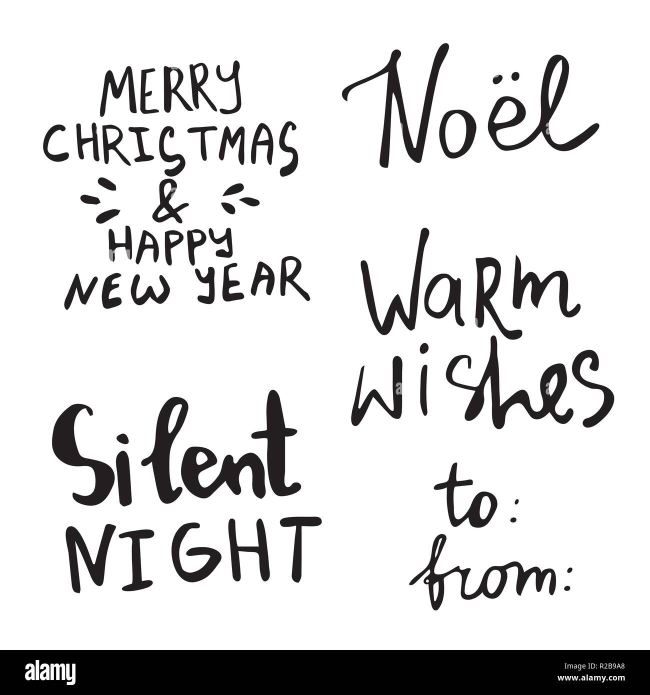 Set of Christmas lettering handwritten Stock Vector Image & Art - Alamy