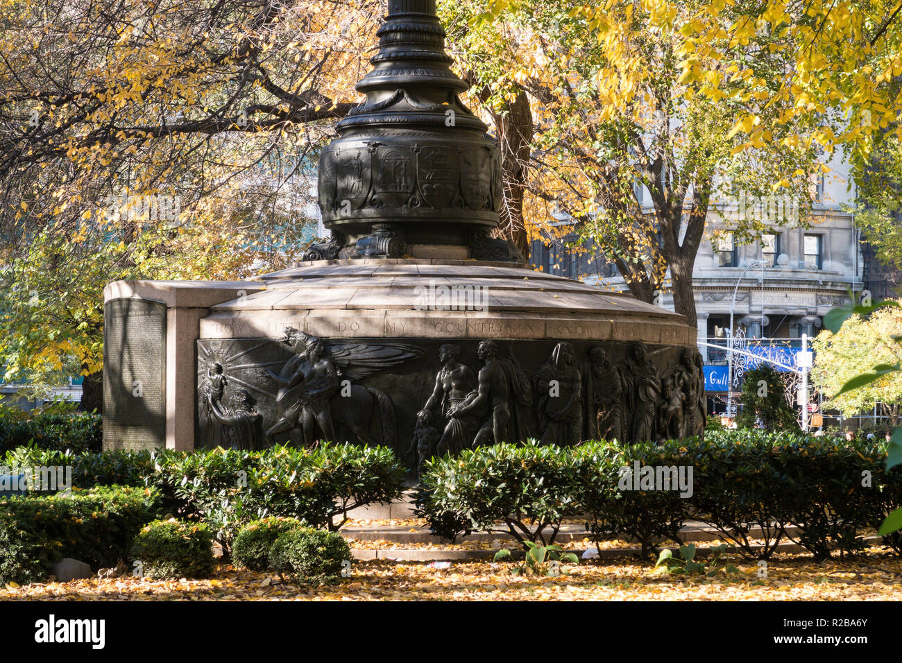 Union Square Park in The Fall is awash in Yellow Fallen Leaves, NYC ...