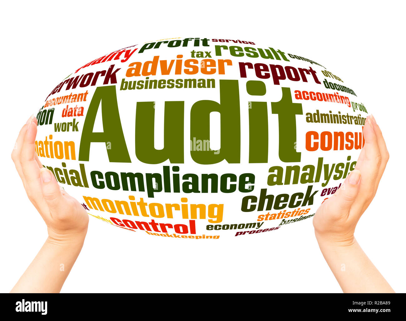 Audit word cloud hand sphere concept on white background Stock Photo ...