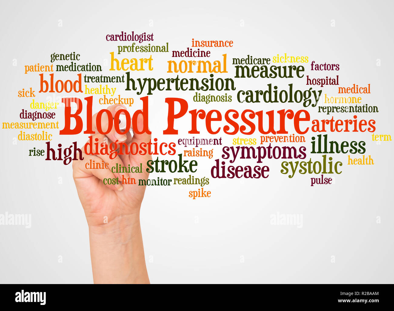Blood Pressure word cloud hand sphere concept on white background Stock ...
