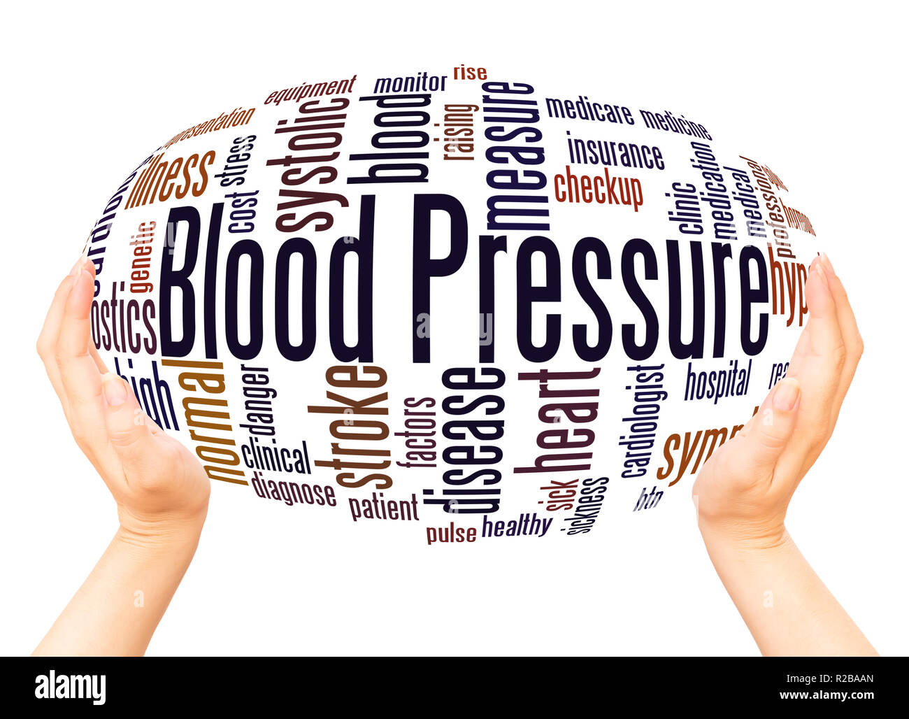 Blood Pressure word cloud hand sphere concept on white background Stock ...