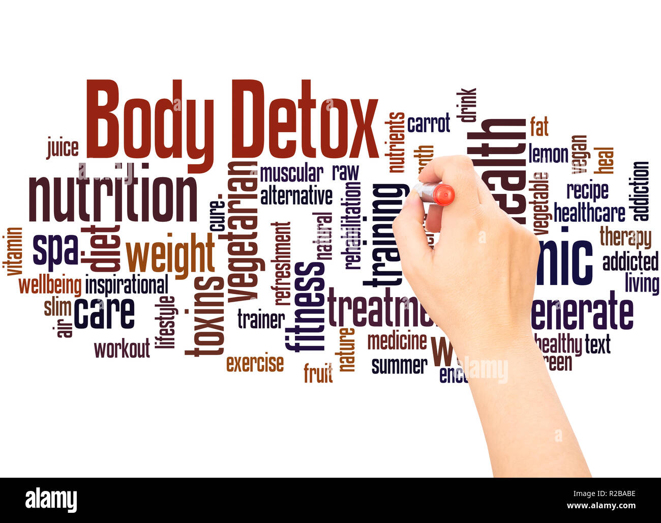 Body Detox word cloud hand writing concept on white background Stock ...
