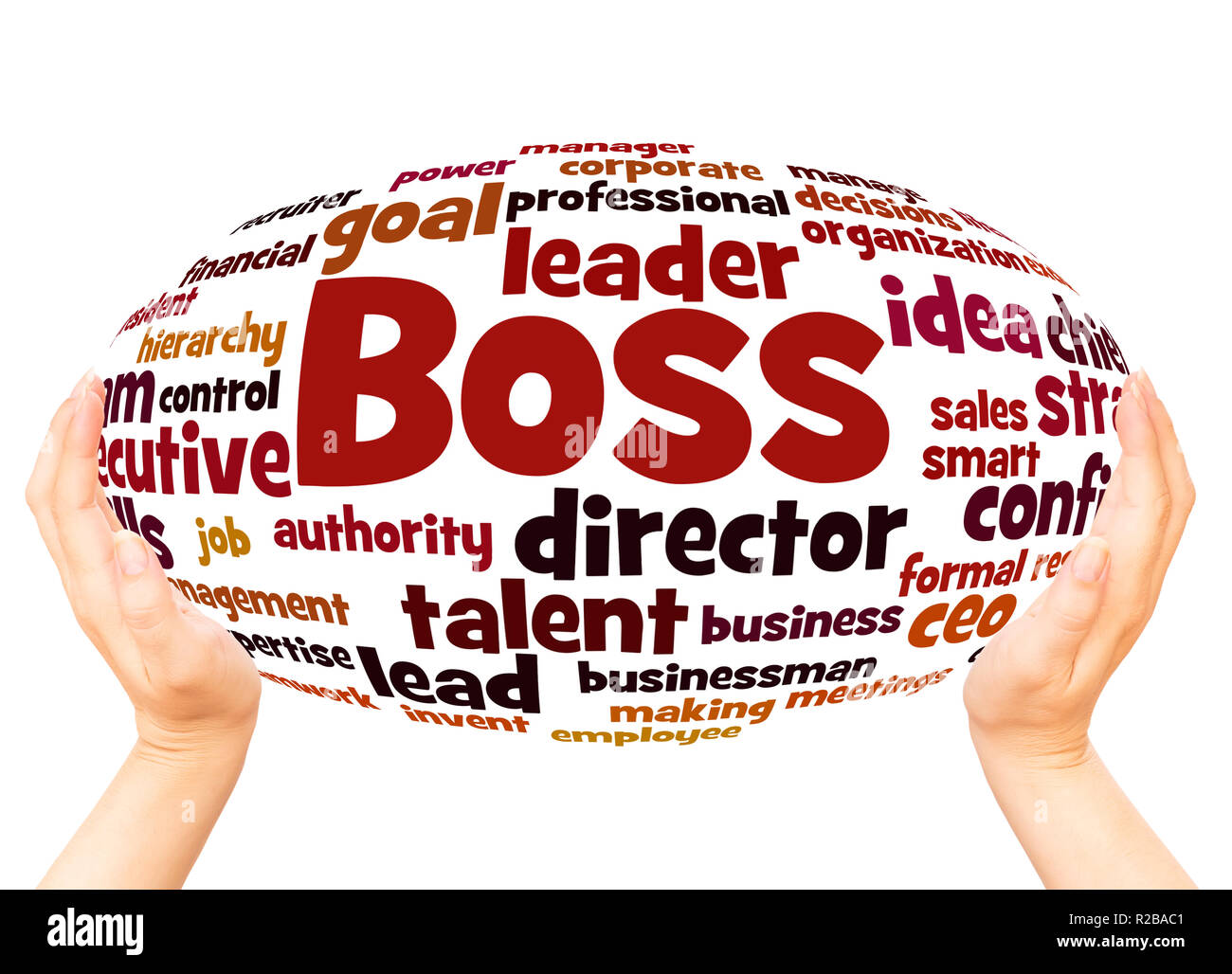 Boss word cloud hand sphere concept on white background Stock Photo - Alamy