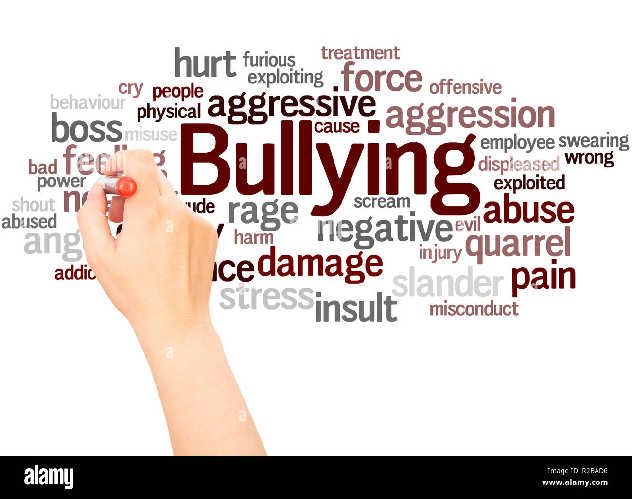 Bullying word cloud hand writing concept on white background Stock ...