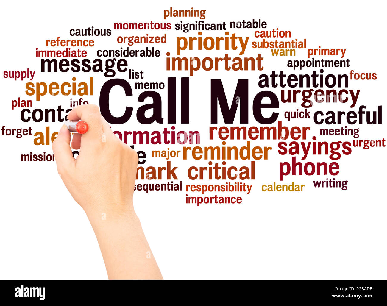 Call Me word cloud hand writing concept on white background Stock Photo ...