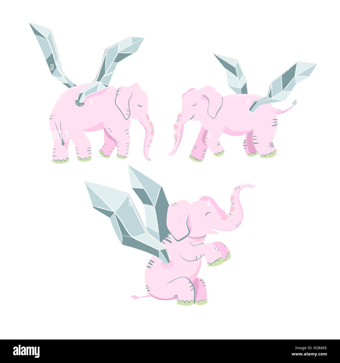 Elephant Trunk Up Happy Stock Vector Images - Alamy