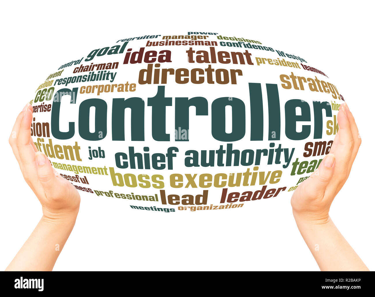 Controller word cloud hand sphere concept on white background Stock ...