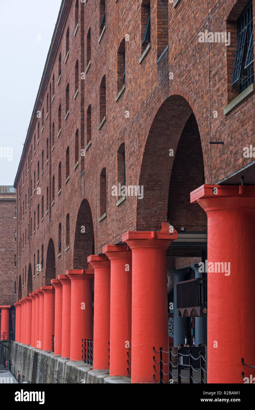 Support columns in a restored 19th century UK dockland Stock Photo - Alamy