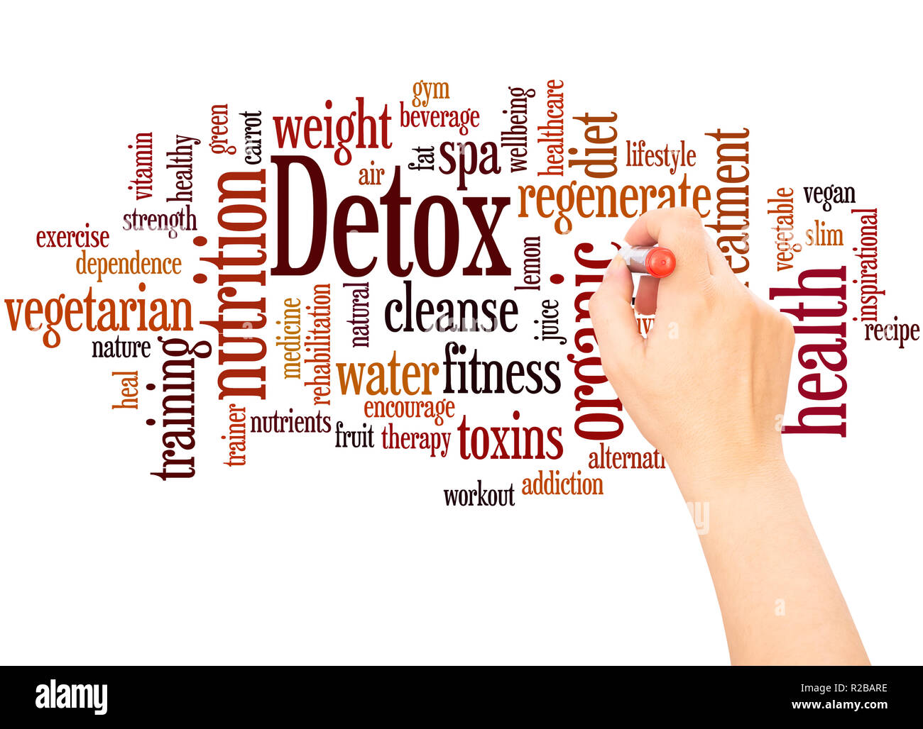 Detox word cloud hand writing concept on white background Stock Photo ...