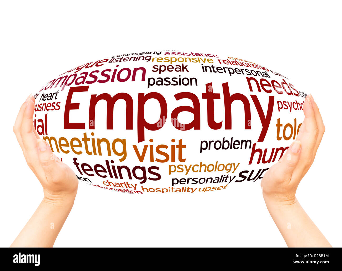 Empathy word cloud hand sphere concept on white background Stock Photo ...