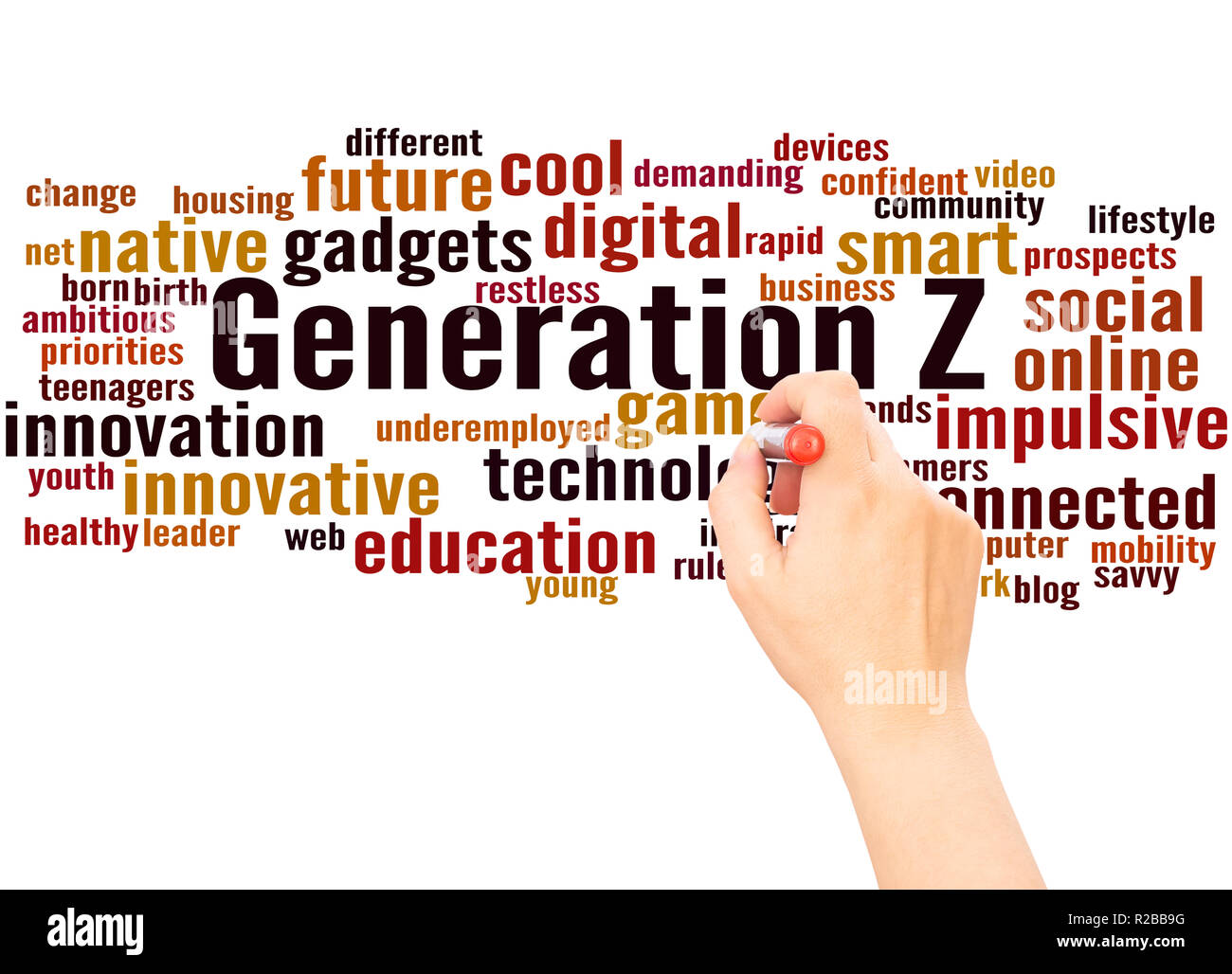 Generation Z word cloud hand writing concept on white background Stock ...