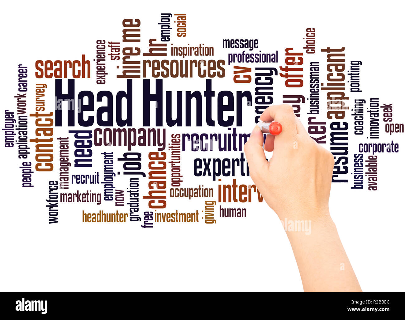 Head Hunter word cloud hand writing concept on white background Stock ...