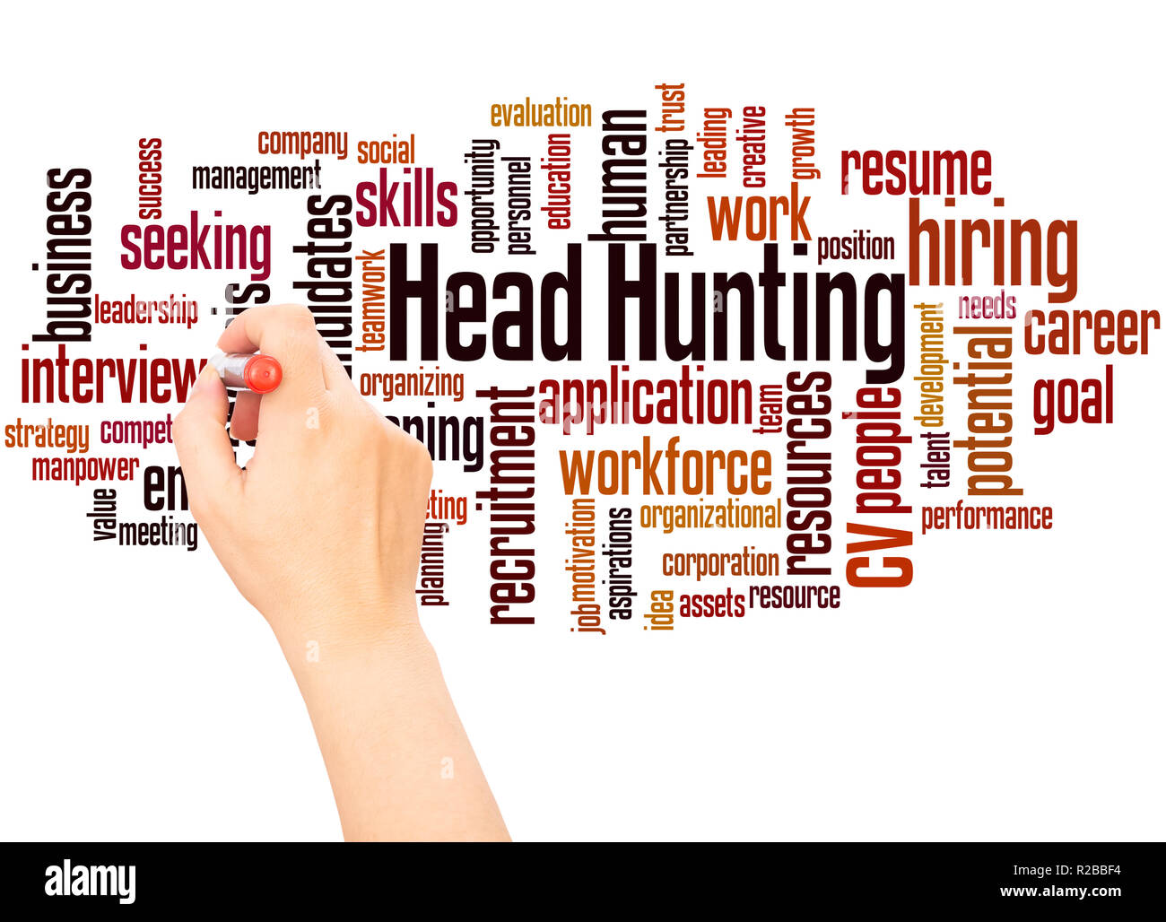 Head Hunting word cloud hand writing concept on white background Stock ...