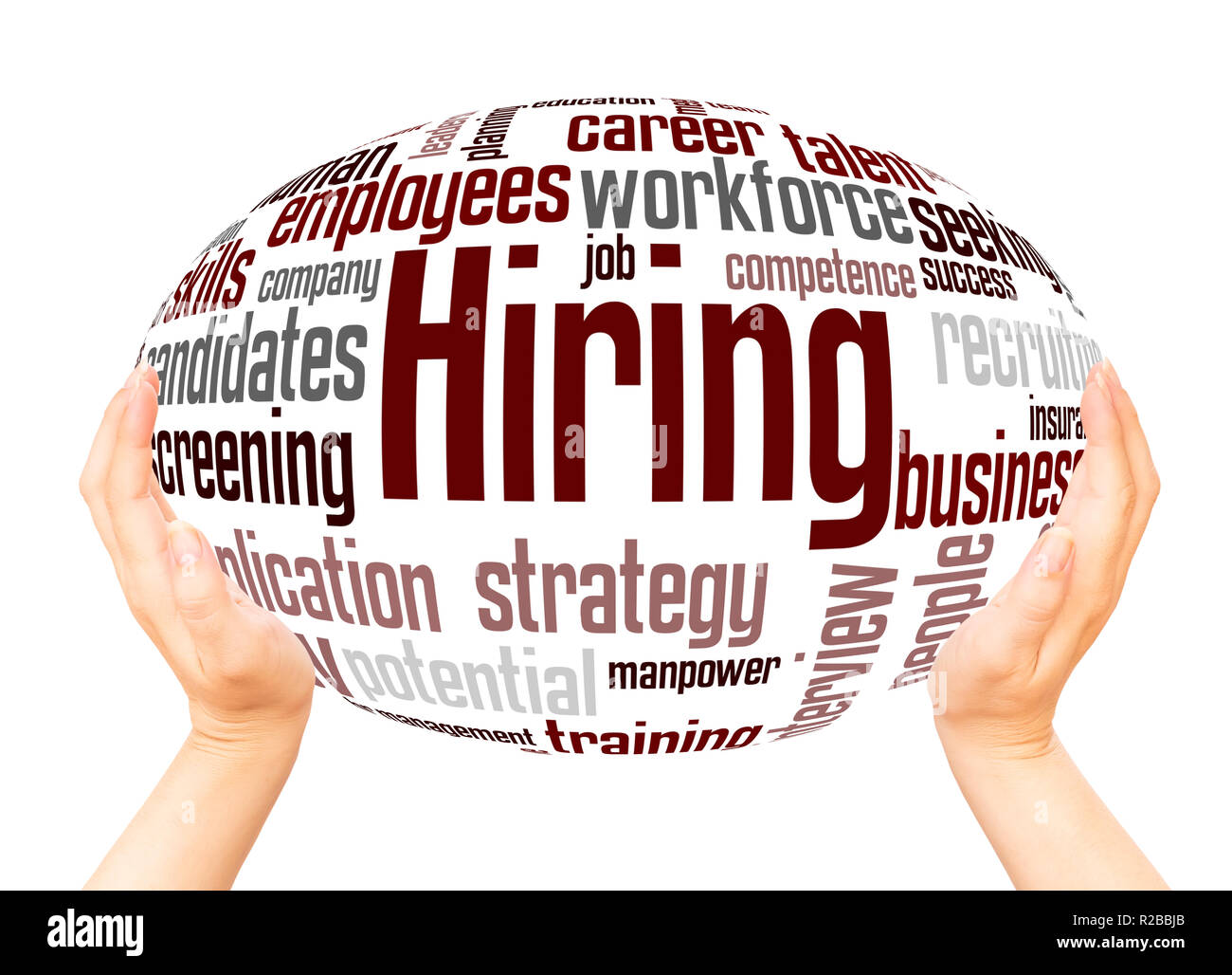 Hiring word cloud hand sphere concept on white background Stock Photo ...