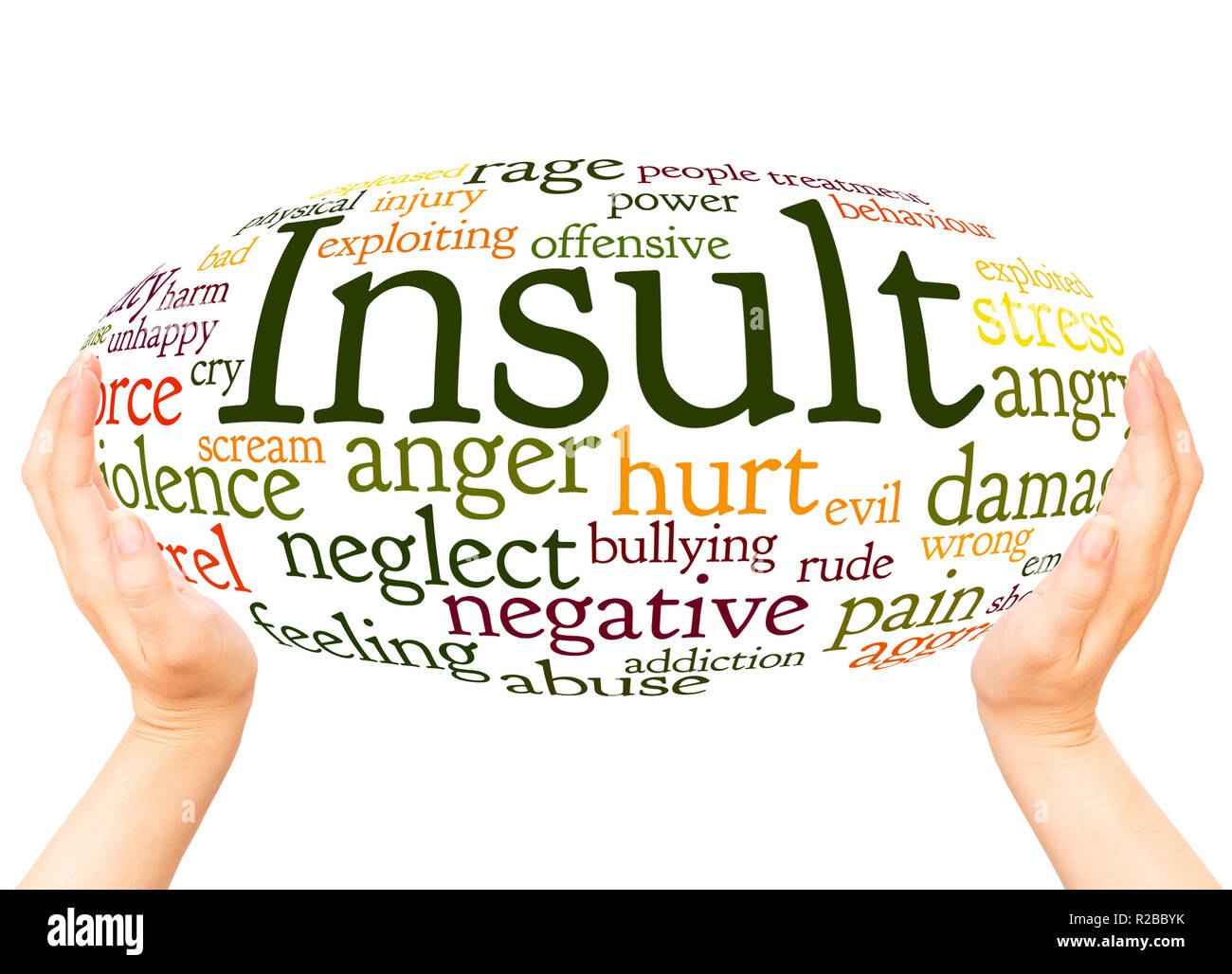 Insult word cloud hand sphere concept on white background Stock Photo ...