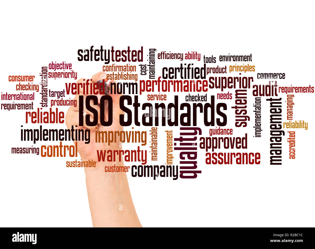 ISO Standards word cloud and hand with marker ISO Standards word cloud ...