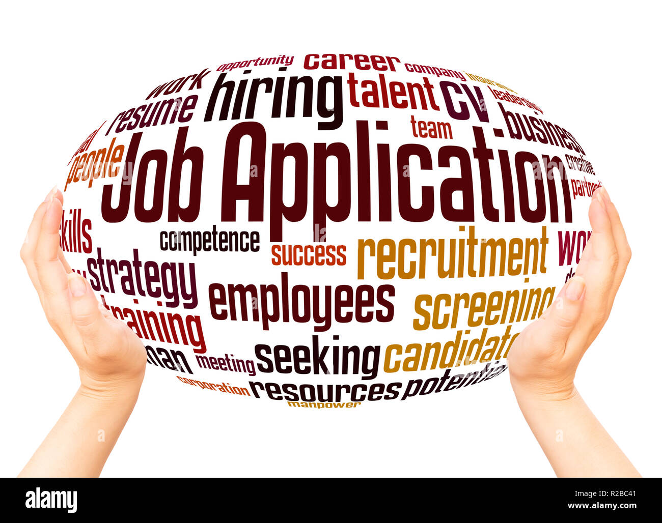 Job Application word cloud hand sphere concept on white background ...