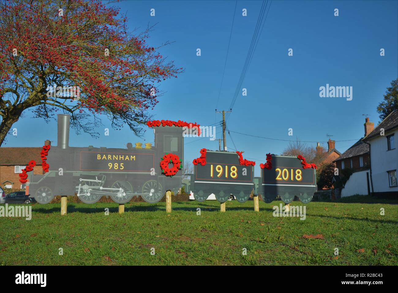 Barnham Suffolk country village in November on 100 anniversary of the ...