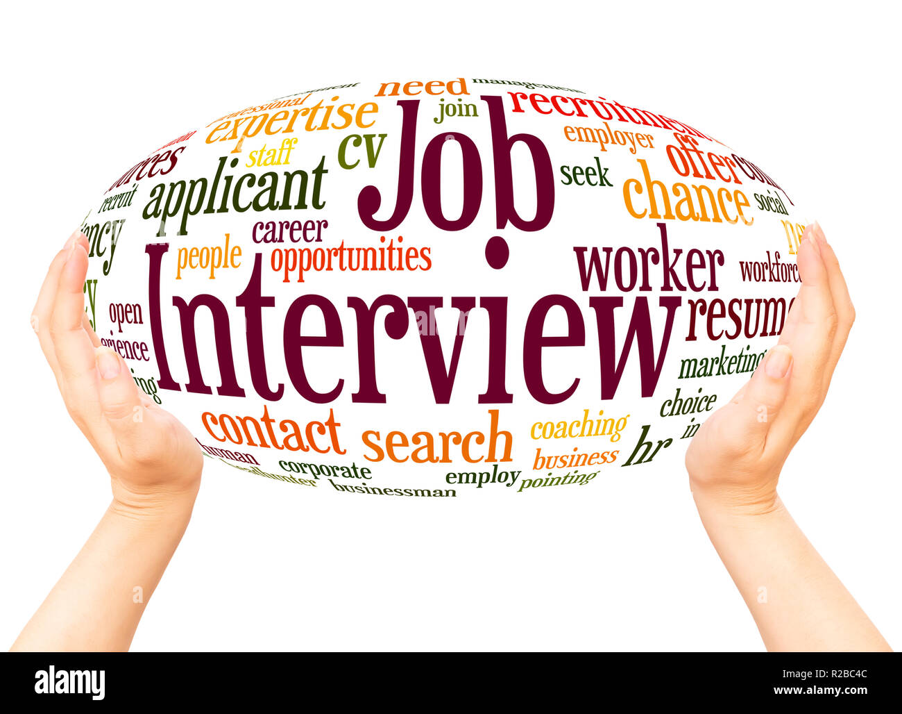 Job Interview word cloud hand sphere concept on white background Stock ...