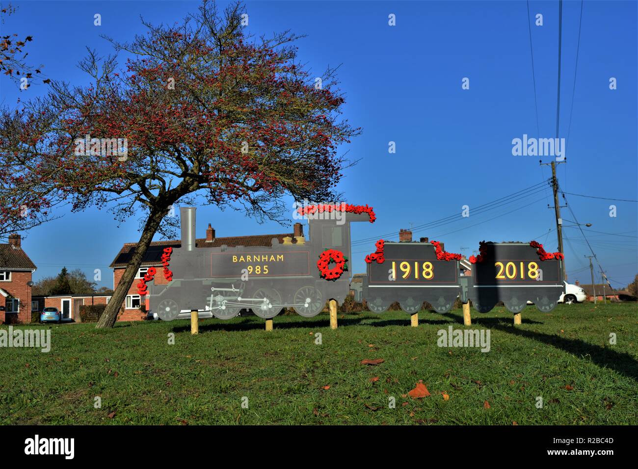 Barnham Suffolk country village in November on 100 anniversary of the ...