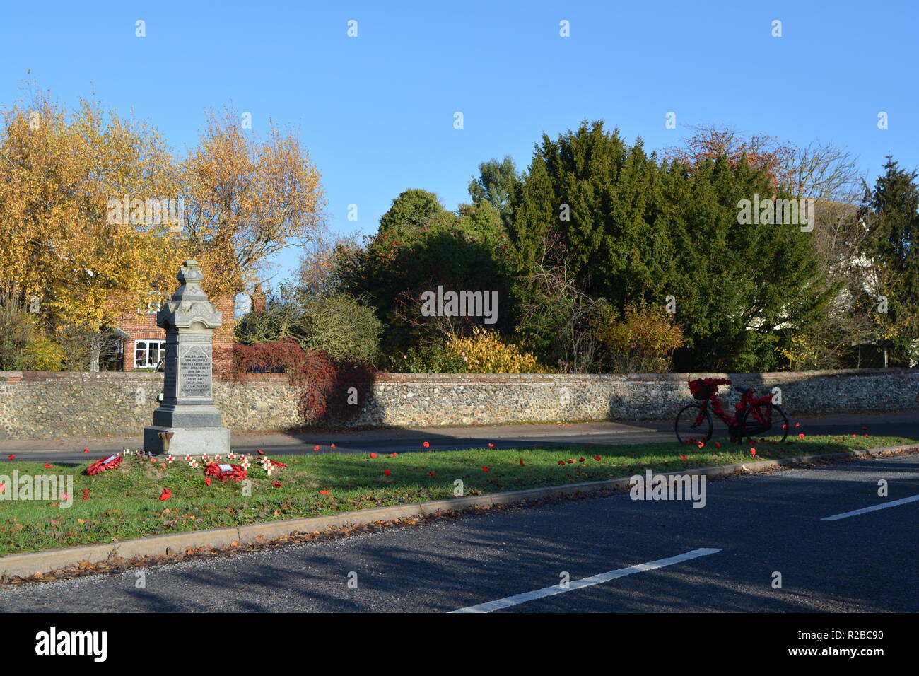 Barnham Suffolk country village in November on 100 anniversary of the ...