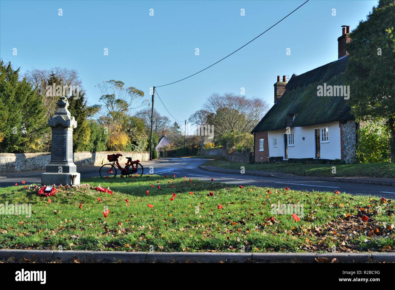 Barnham Suffolk country village in November on 100 anniversary of the ...