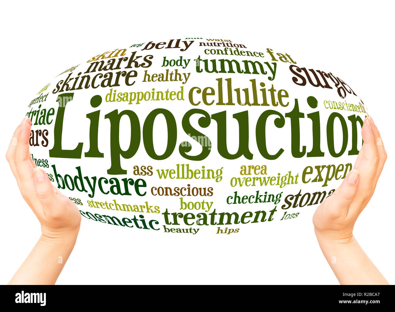 Liposuction word cloud hand sphere concept on white background Stock ...