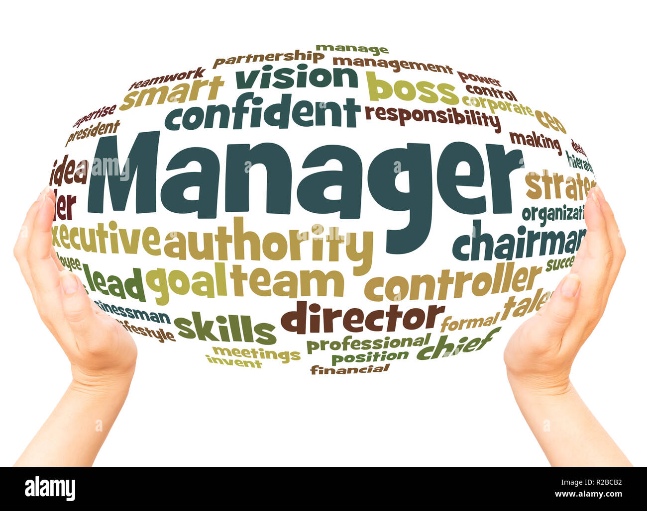 Manager word cloud hand sphere concept on white background Stock Photo ...