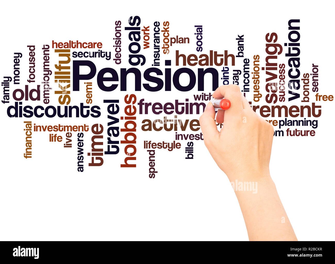 Pension word cloud hand writing concept on white background Stock Photo ...