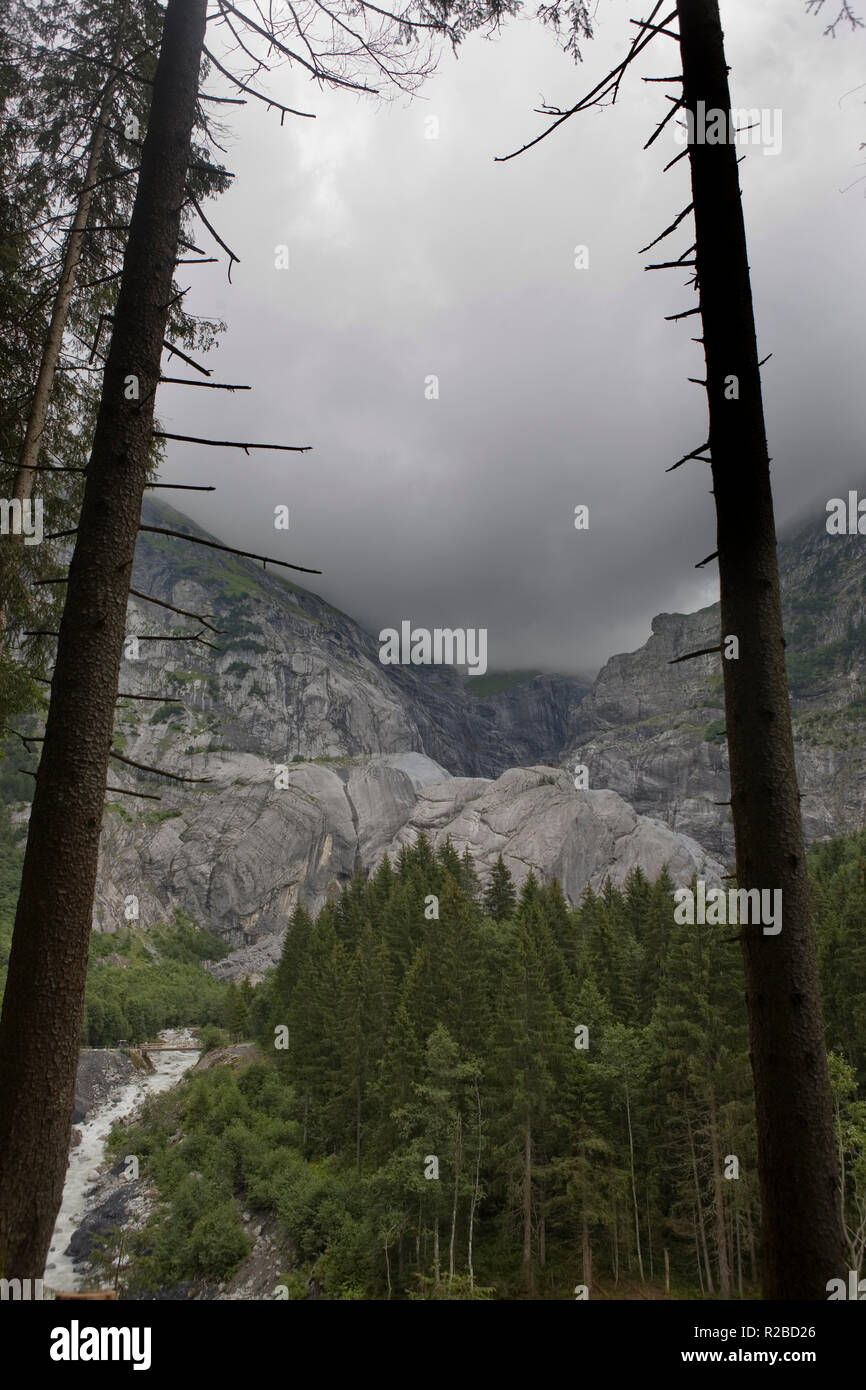 The entrance to the gorge of the upper Schwarze Lütschine from its ...