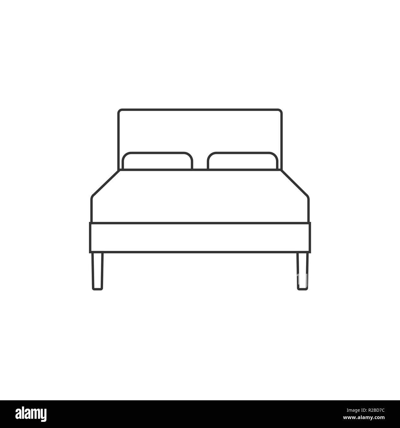 Vector illustration, flat design Double bed Stock Vector Image & Art ...