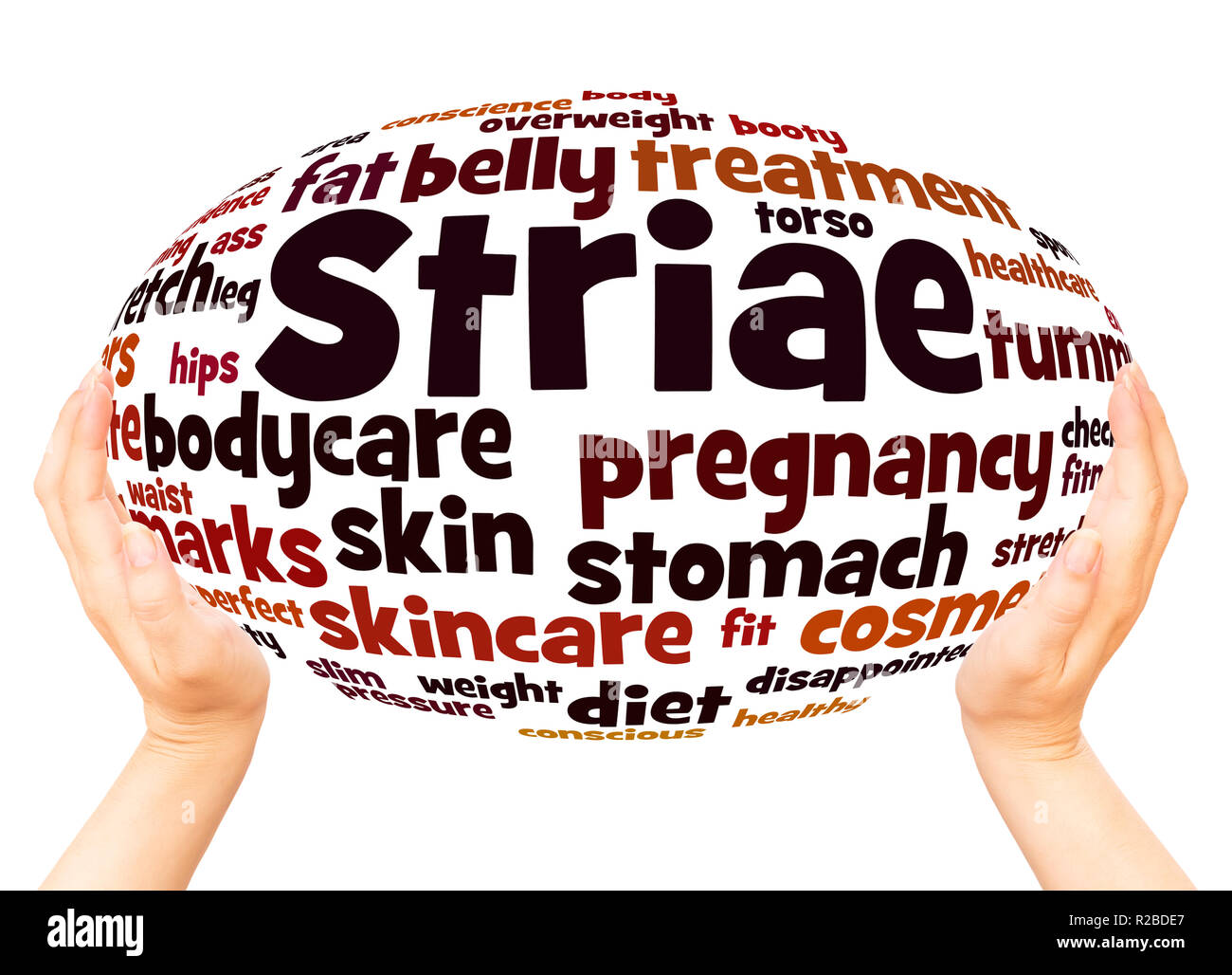 Striae word cloud hand sphere concept on white background Stock Photo ...