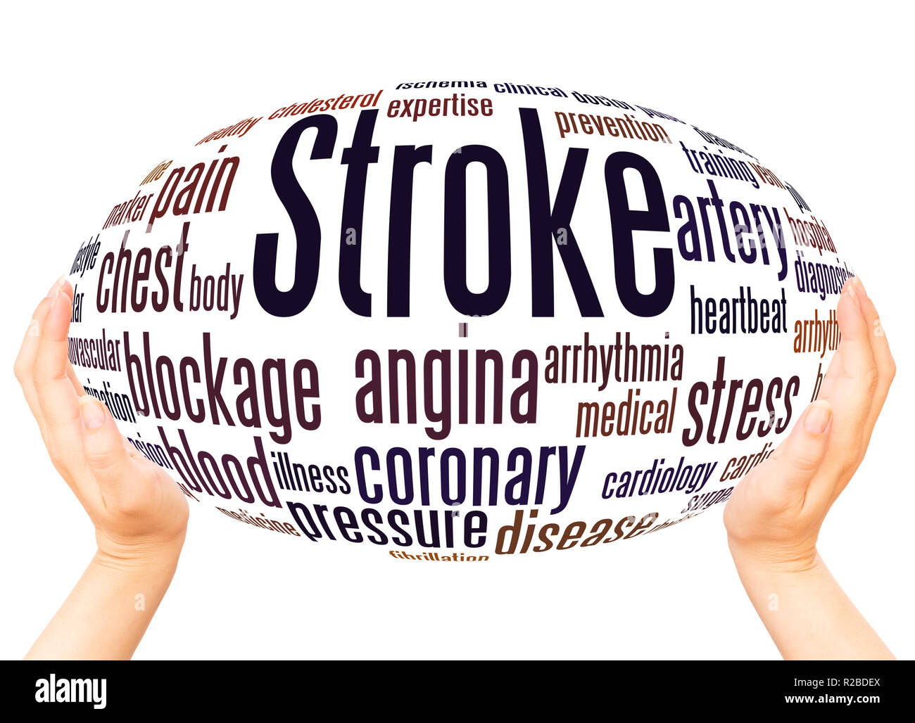 Stroke word cloud hand sphere concept on white background Stock Photo ...