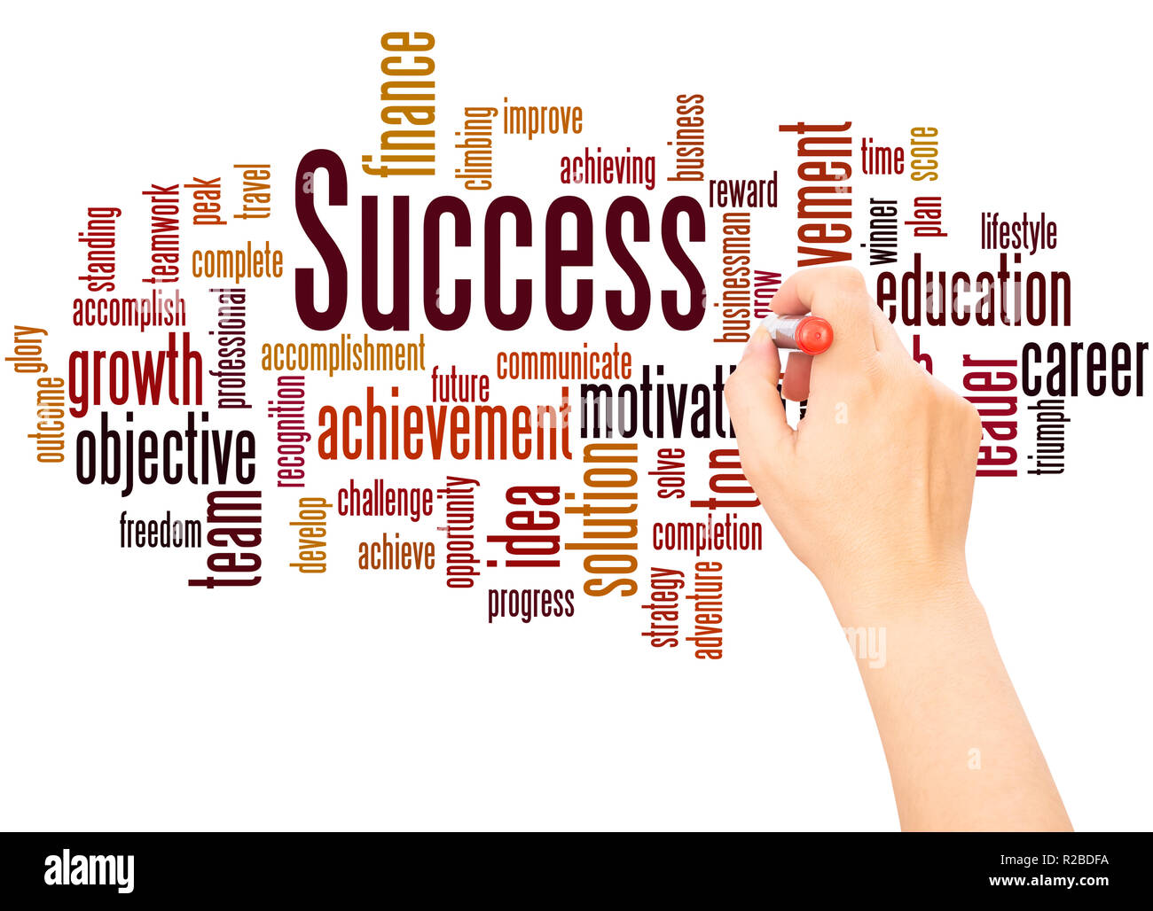 Success word cloud hand writing concept on white background Stock Photo ...