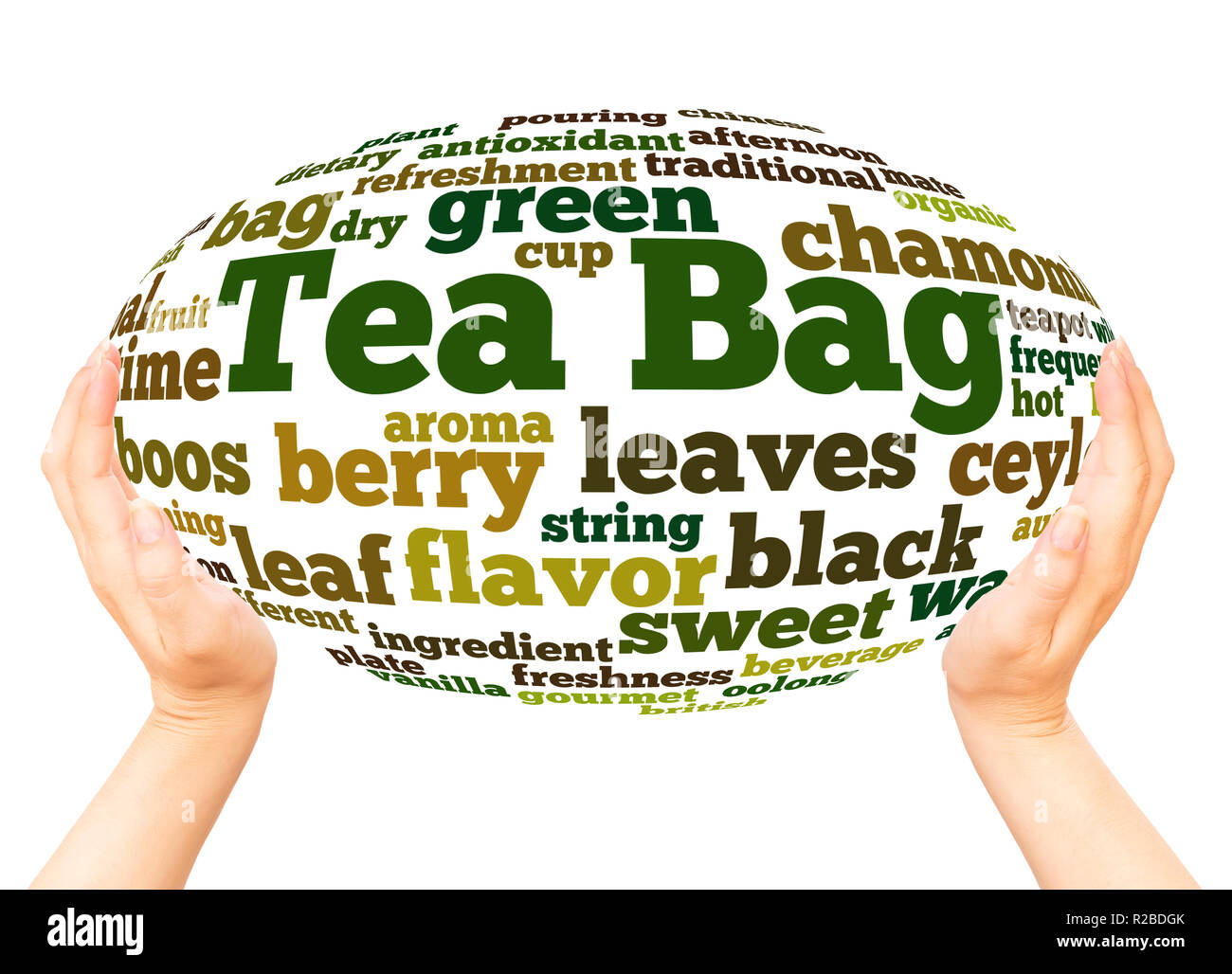 Tea bag word cloud hand sphere concept on white background Stock Photo ...