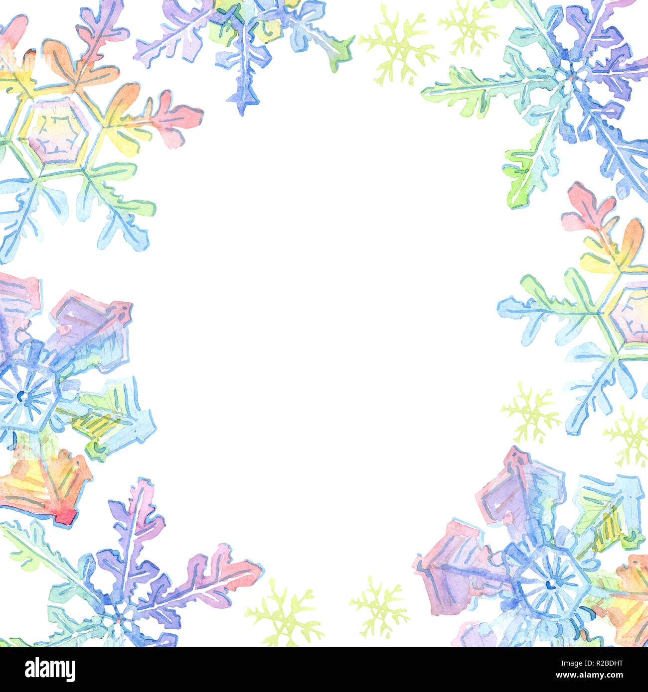 Colorful Snowflakes Border