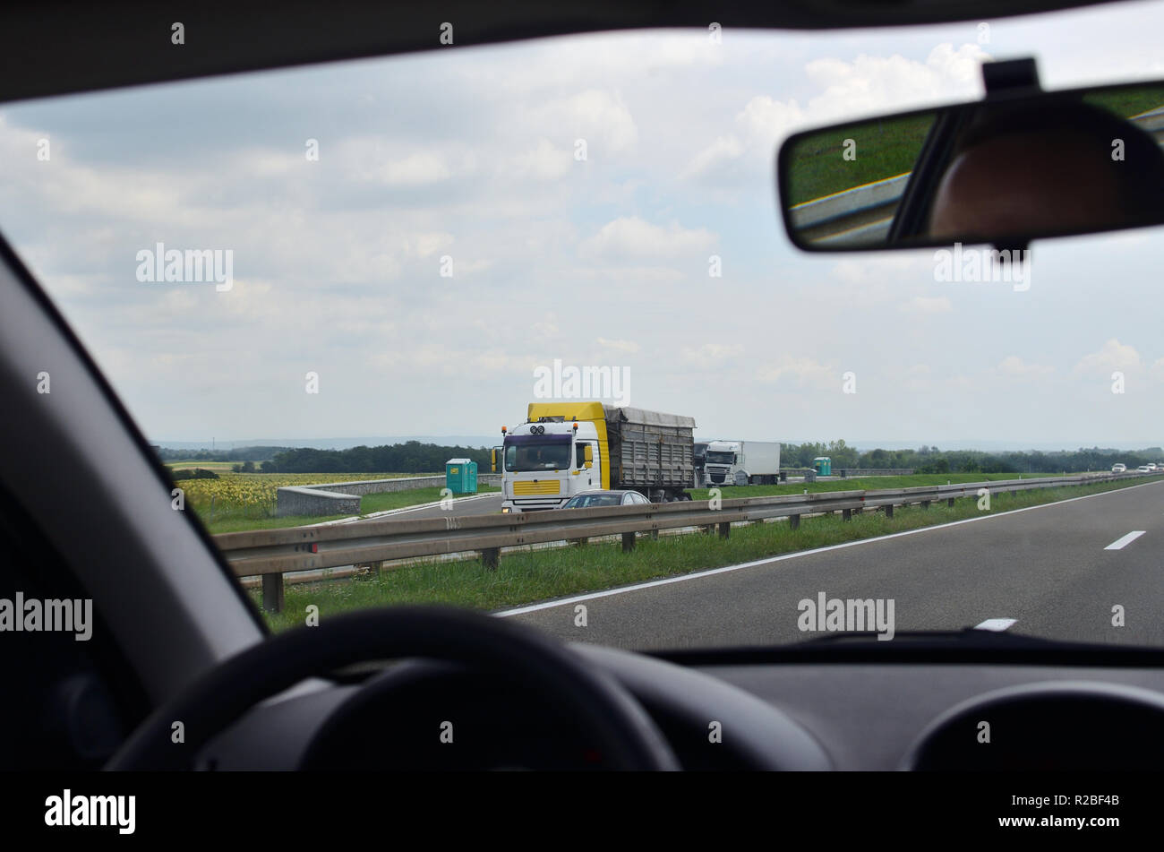 Car with truck in opposite direction hi-res stock photography and ...