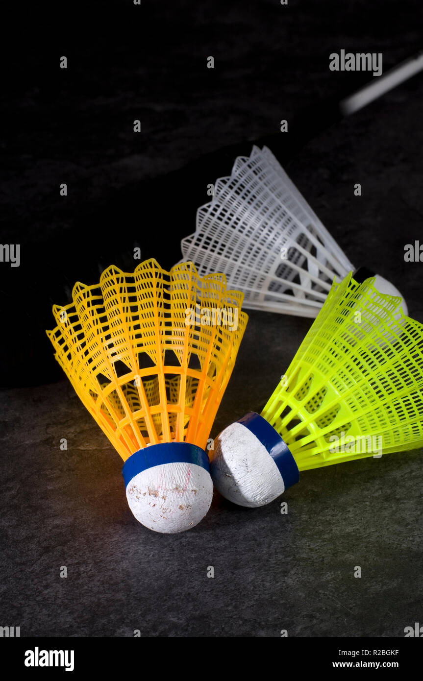 Colorful Badminton Shuttlecocks on Granite Counter Stock Photo - Alamy